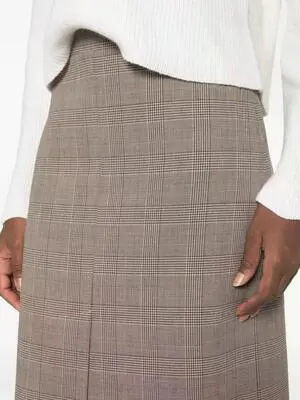 TWINSET Beige Check Pattern Midi Pencil Skirt