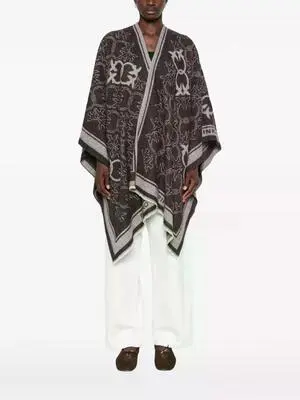 Pinko Logo-jacquard Fringed Poncho