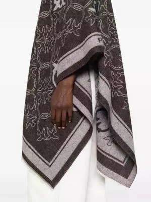 Pinko Logo-jacquard Fringed Poncho