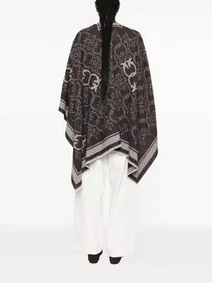 Pinko Logo-jacquard Fringed Poncho