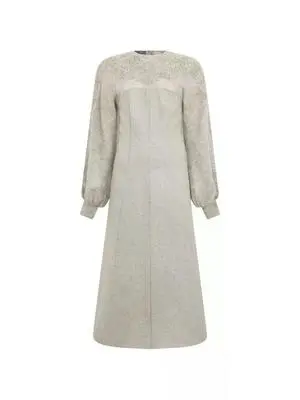 Alberta Ferretti Long-sleeve Midi Dress - Grey
