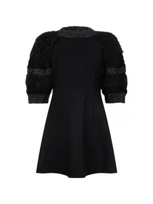 Alberta Ferretti Puff-sleeve Panelled Mini Dress - Black