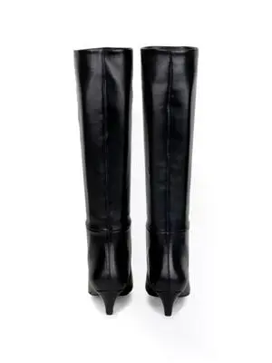 CHANTAL Pointed-toe Kitten-heel Boots - Black