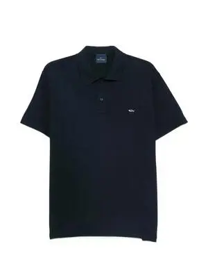 Paul & Shark Logo-patch Piqué Polo Shirt - Blue