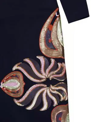 PAULA Sequin Embroidered Long Sleeve Dress