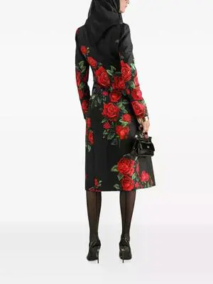 Dolce & Gabbana Rose-print Brocade Coat