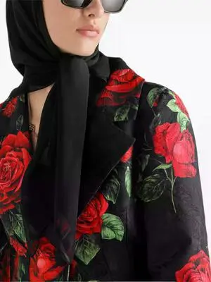 Dolce & Gabbana Rose-print Brocade Coat