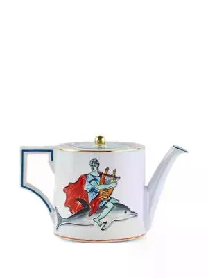 GINORI 1735 X Luke Edward Hall Il Viaggio Di Nettuno-motif Teapot - White