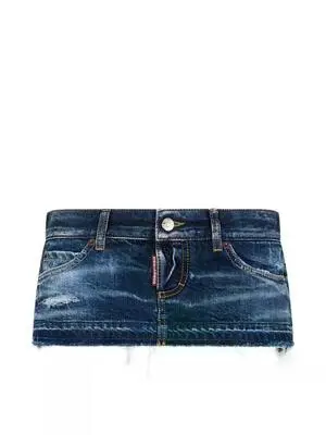 Dsquared2 Distressed Denim Mini Skirt