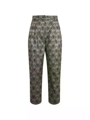 Alberta Ferretti Abstract Pattern Metallic Finish Trousers