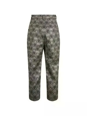 Alberta Ferretti Abstract Pattern Metallic Finish Trousers