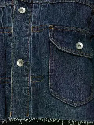 Sacai Distressed Denim Jacket With Wool Insert