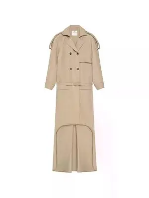 COURREGES Asymmetrical-hem Trench Coat - Neutrals
