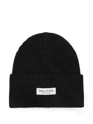 Marc O'polo Dfc Ribbed-knit Logo-patch Beanie Hat
