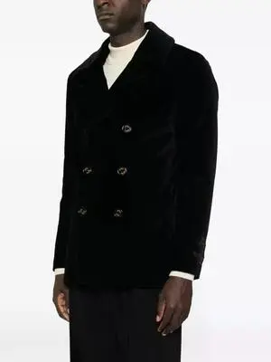 SEALUP Double-breasted Velvet Coat