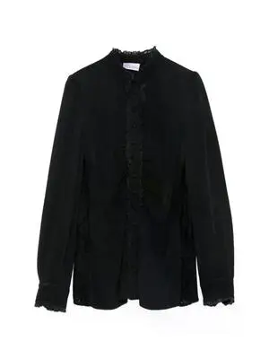 Valentino Garavani 2000s Ruffled Lace-panel Shirt