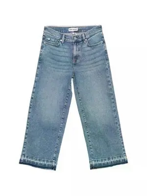 Dkny Wide-leg Raw-hem Jeans - Blue