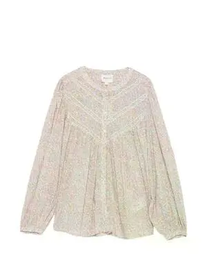 MAISON123 Devon Floral-print Lace-trim Blouse