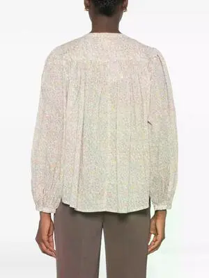 MAISON123 Devon Floral-print Lace-trim Blouse
