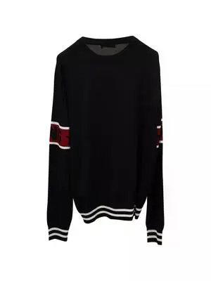 Dolce & Gabbana Virgin Wool Panda Print Crew Neck Sweater