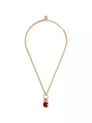 La DoubleJ Bordeaux Red Polished Pendant Necklace