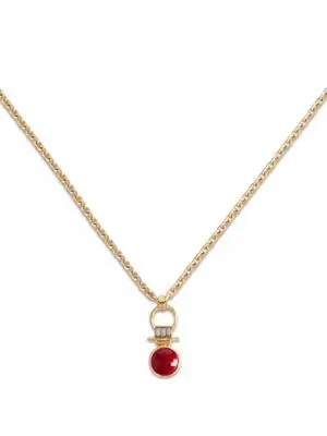 La DoubleJ Bordeaux Red Polished Pendant Necklace