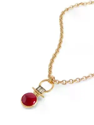 La DoubleJ Bordeaux Red Polished Pendant Necklace