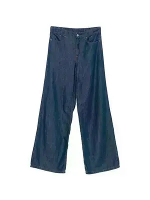 I BLUES Wide-leg Denim Jeans With Contrast Stitching - Blue