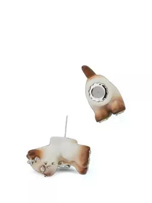 YVMIN Crystal-embellished Cat Earrings