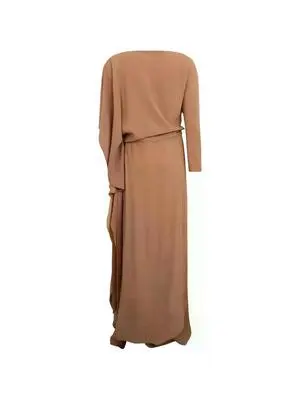 Alberta Ferretti Draped-detail Long-sleeve Maxi Dress