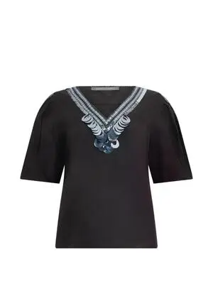 Alberta Ferretti Sequin-embellished Embroidered Top