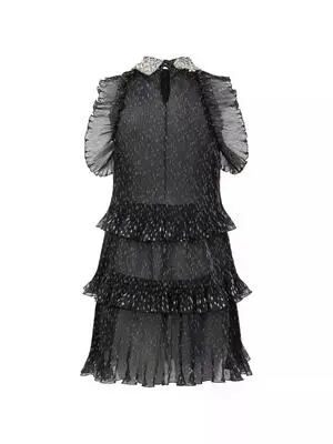 Alberta Ferretti Ruffled Pleated Mini Dress