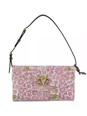 Valentino Garavani De Vain Shoulder Bag In Jacquard Lurex - Pink