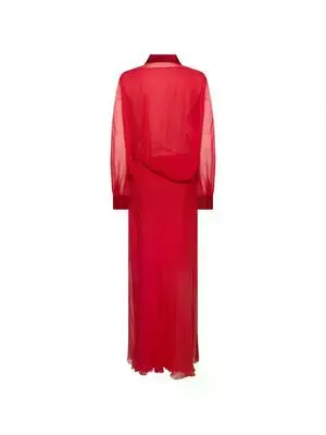 Alberta Ferretti Knot-detail Silk Maxi Dress