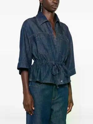 I BLUES Drawstring-waist Peplum-hem Shirt