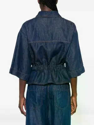 I BLUES Drawstring-waist Peplum-hem Shirt
