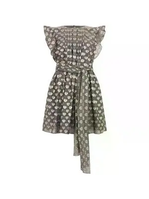Alberta Ferretti Heart-motif Ruffled Mini Dress