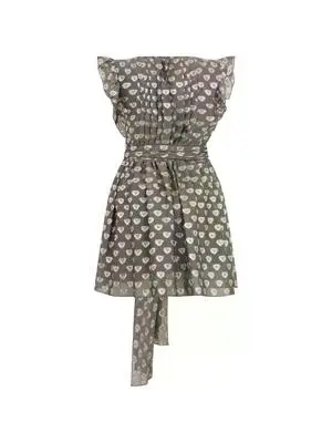 Alberta Ferretti Heart-motif Ruffled Mini Dress