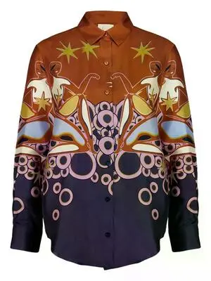 PAULA Printed Top - Brown