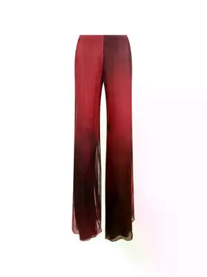 Alberta Ferretti Gradient Silk Palazzo Pants