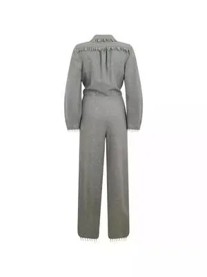 Alberta Ferretti Fringe-trimmed Belted Jumpsuit