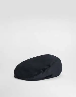 Dolce & Gabbana Velvet Flat Cap Hats And Gloves - Blue