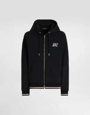 Dolce & Gabbana Cotton Hooded Sweatshirt Sweatshirts - Blue