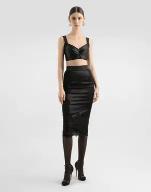 Dolce & Gabbana Satin Midi Skirt Skirts