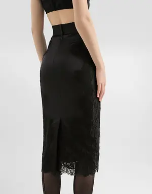 Dolce & Gabbana Satin Midi Skirt Skirts