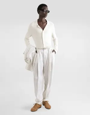 Dolce & Gabbana Pinstripe Linen-blend Trousers