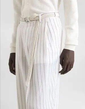 Dolce & Gabbana Pinstripe Linen-blend Trousers