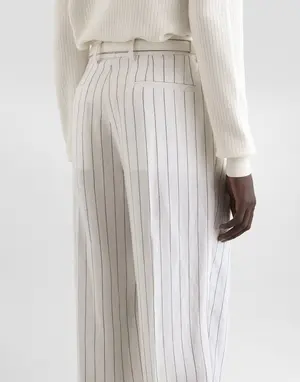 Dolce & Gabbana Pinstripe Linen-blend Trousers