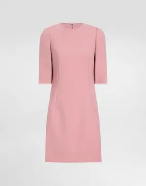 Dolce & Gabbana Wool Crepe Midi Fit-and-flare Dress Dresses - Pink