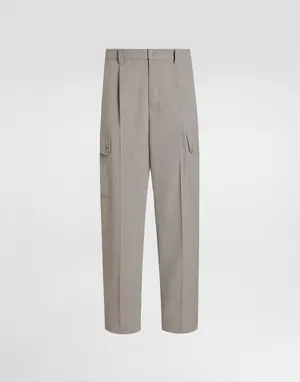 Dolce & Gabbana Wool Canvas Trousers Pants And Shorts Beige - Multicolor